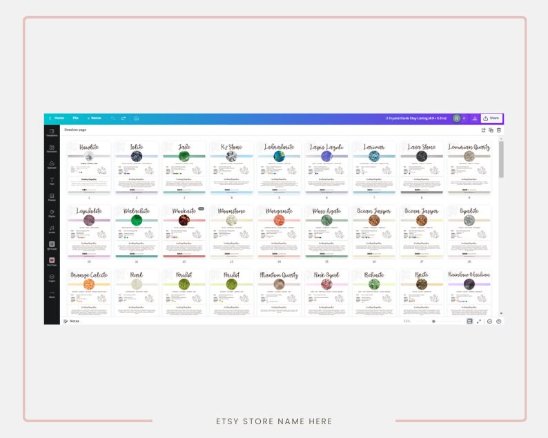 109 Editable Crystal Cards, Crystal Meaning Cards, Crystal Printable C ...